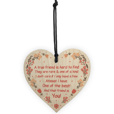 True Friend Plaque Friendship Gift Best Friend Sign Wooden Hanging ...