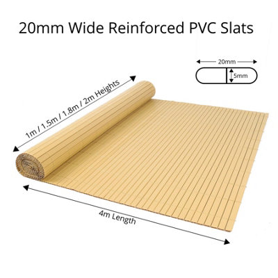 True Products Artificial Bamboo 20mm PVC Slat Screening Fencing Roll ...