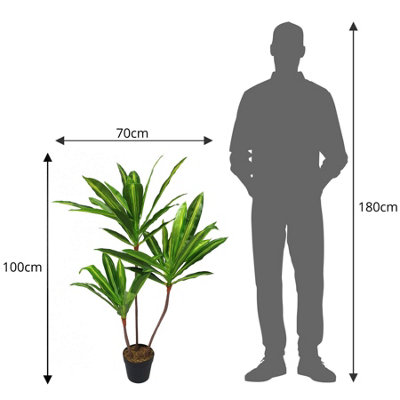 True Products Artificial Dracaena Fragrans Dragon Tree 100cm
