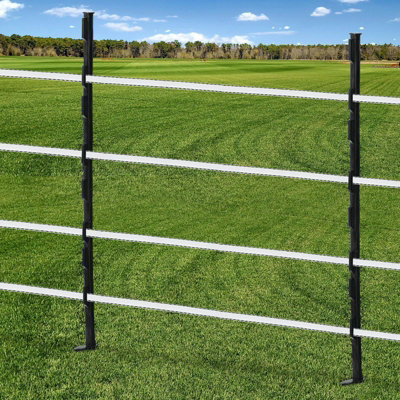 True Products Black 4ft/1.2m Heavy Duty Plastic Electric Fence Posts ...