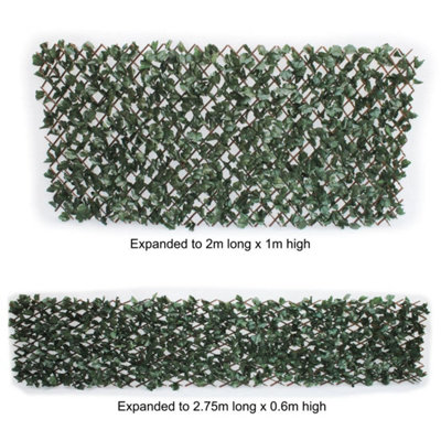 True Products Expanding Willow Trellis Fence with Artificial Maple Leaf ...