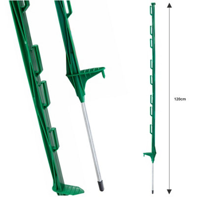 True Products Green 4ft/1.2m Heavy Duty Plastic Electric Fence Posts ...