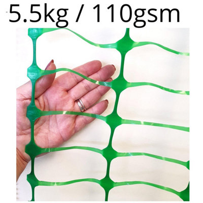 True Products Green 5.5kg Plastic Safety Barrier Mesh Fence Netting 1m ...
