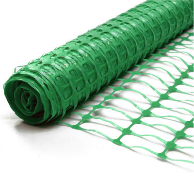 True Products Green Plastic Safety Barrier Mesh Fence Netting 1m x 50m ...