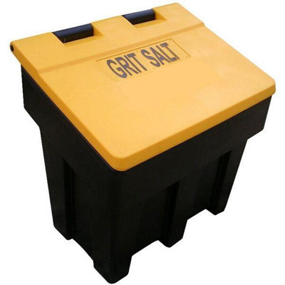 True Products Grit Salt Bin - Black With Yellow Lid- 250kg (200L) | DIY ...