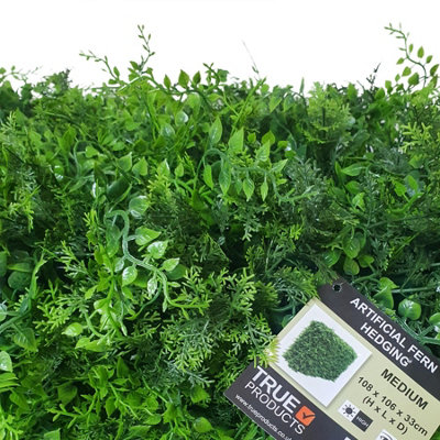 True Products Premium Freestanding Artificial Fern Hedge - Medium