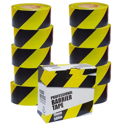 True Products Professional Hazard Barrier Tape 70mm x 500m Black ...