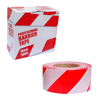 True Products Professional Hazard Barrier Tape 70mm x 500m Red & White ...