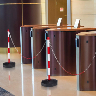 True Products Support Posts & Plastic Chain Barrier Set - 4 x Red ...