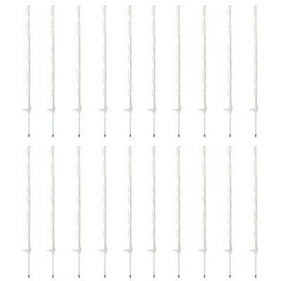 True Products White 4ft/1.2m Heavy Duty Plastic Electric Fence Posts ...