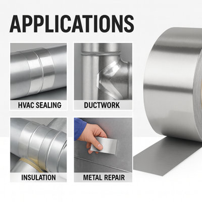 True Strength Aluminium Foil insulating Tape Silver self adhesive ...