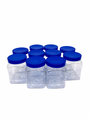 Truenova 10 x 450ml Square Plastic Storage Jars Kitchen/Garage ...