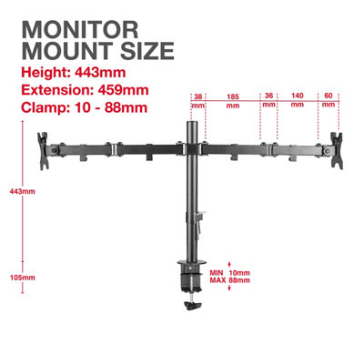 TTAP Double Arm Monitor Desk Mount