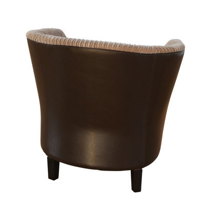 Tub Chair Armchair Cuddle Sofa Luxury Tub Chair in Mink Jumbo Cord Faux Leather Weight Capacity