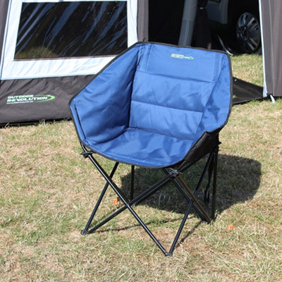 Tub Compact Folding Chair Navy Blue and Black