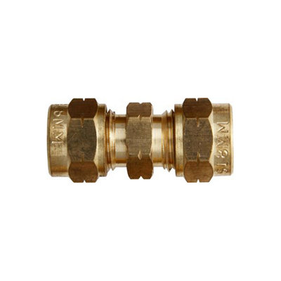 Tube Couplings Brass w/Stp Olives 9mm Pack of 10 Sets