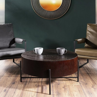 Tuca Modern Industrial Loft Style Round Coffee Table