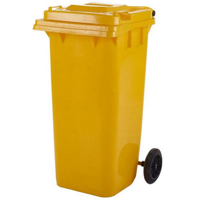 TUFF 120 Litre Wheeled Bin - Yellow | DIY at B&Q