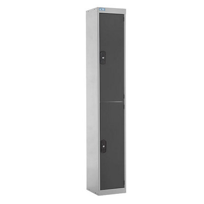 TUFF Lockers - 2 Compartment - H1800 x W300 x D300mm - Dark Grey