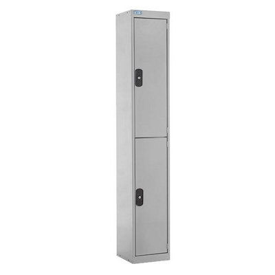 TUFF Lockers - 2 Compartment - H1800 x W380 x D380mm - Light Grey | DIY ...