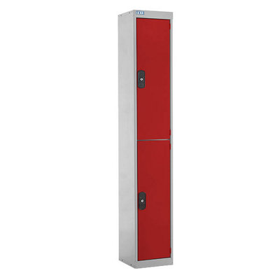 TUFF Lockers - 2 Compartment - H1800 x W450 x D450mm - Red
