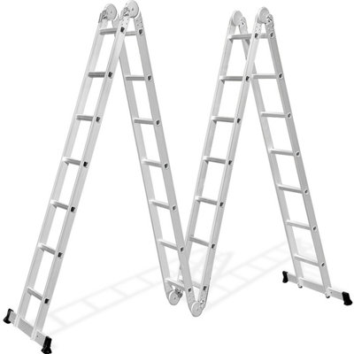 Tuff Mate 12-in-1 Multi-Purpose Aluminium Ladder - 4-Section Folding ...