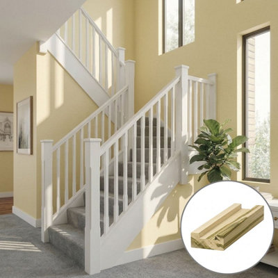 Tulipwood Baserail Modern 3.0m - 32mm Groove For Spindles (Ideal For ...