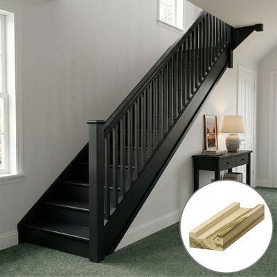 Tulipwood Baserail Modern 3.0m - 41mm Groove For Spindles (Ideal For ...