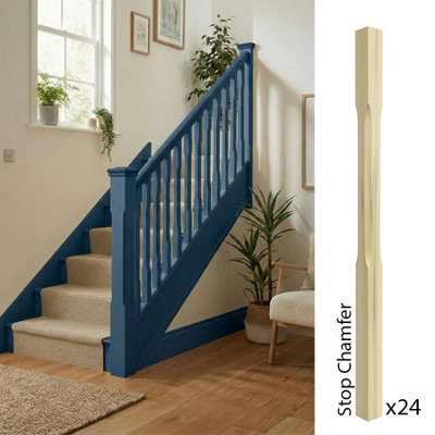 Tulipwood Spindle Stop Chamfer 32mm x 32mm x 900mm - 24 Pack (Ideal For ...