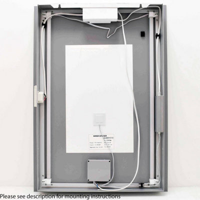 Tunable White LED Bathroom Mirror 500 x 700mm with Demister and Shaver ...