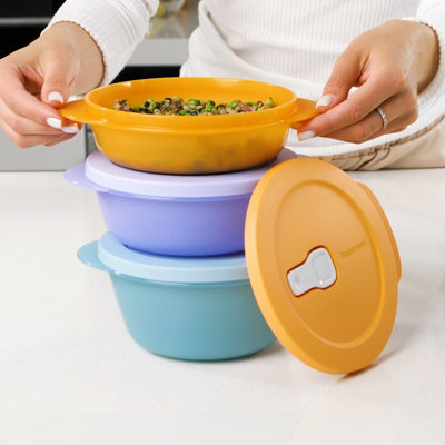 Tupperware Essentials Store Serve Go Large Bowl 3 Piece Set