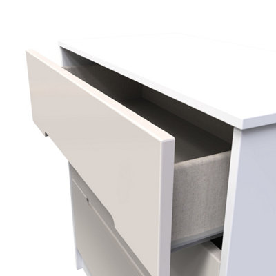 Turin 3 Drawer Deep Chest in Kashmir Gloss & White (Ready Assembled)