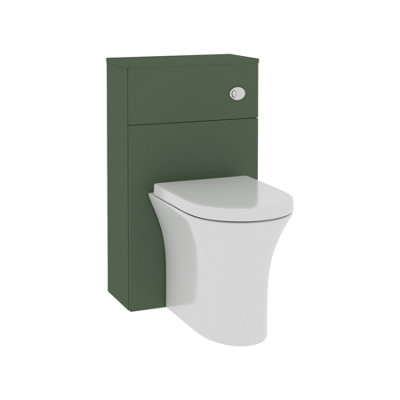 Turin 500mm Matte Green BTW WC Unit with Breeze Rimless Toilet Pan ...