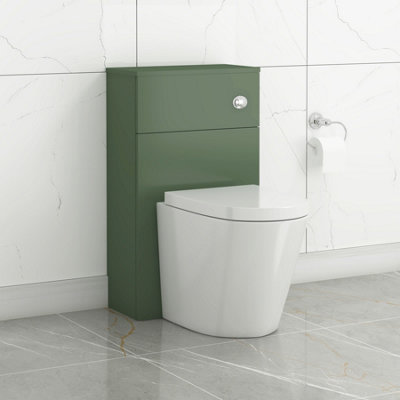 Turin 500mm Matte Green BTW WC Unit with Cesar Rimless Toilet Pan ...