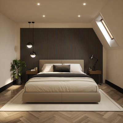 Tuscan Smoked Grey Acoustic Wall Panels Wrapped Slat PVC - Single Panel ...