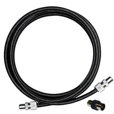 Tv Aerial Coax Cable RF Lead Male Plug to Plug with Coupler Black 2 ...