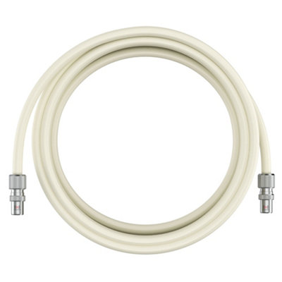 Tv Aerial Coax Cable RF Lead Male Plug to Plug with Coupler White 3 Metres