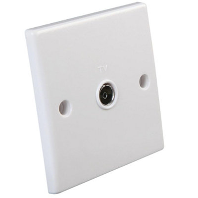 Tv Aerial Socket Faceplate Female Coxial Socket for TV Aerial | DIY at B&Q