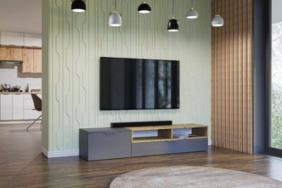 TV Cabinet Shefa Line Marocco 175 Graphite grey - Artisan Oak