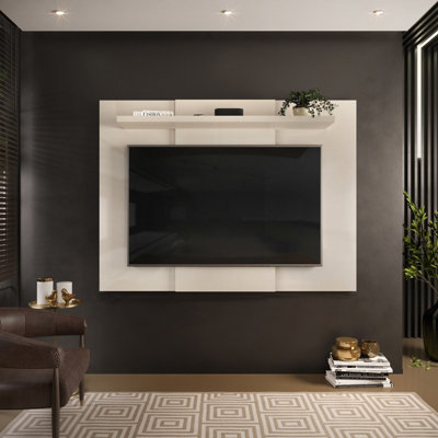 TV display wall panel, extendable or fixed, Lido, gloss white