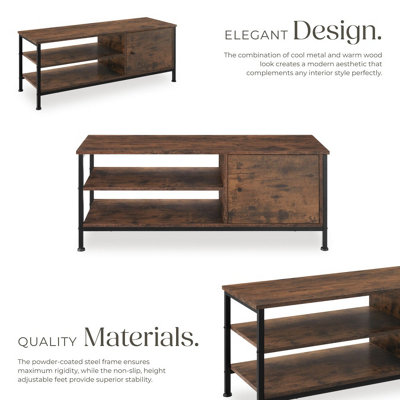 TV Stand Durban - lowboard cabinet with 3 shelves, cupboard section ...