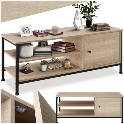 Tv Stand Durban - Lowboard Cabinet With 3 Shelves, Cupboard Section ...