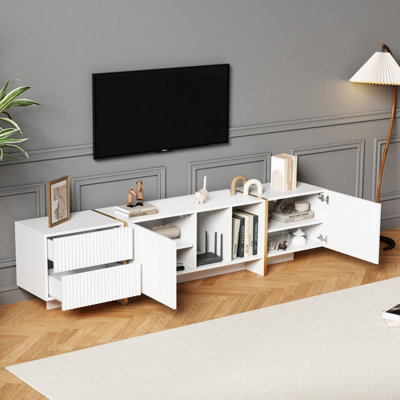 TV Stand for 85 Inch TV, Media Console with Storage Cabinet & Open ...