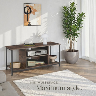 Tv Stand - Lowboard Cabinet With 4 Compartments, Adjustable Shelf 110 ...