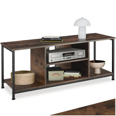 TV Stand - lowboard cabinet with 4 compartments, adjustable shelf 120 ...