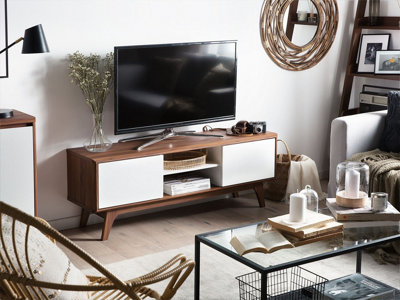 TV Stand ROCHESTER Brown/ White