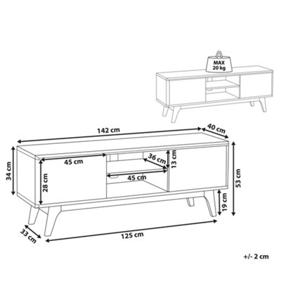 TV Stand ROCHESTER Brown/ White