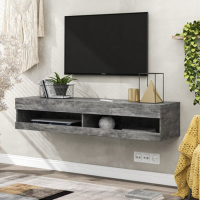 Floating grey tv unit store