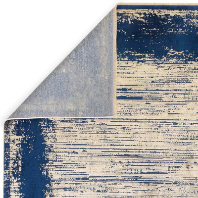 Twilight Gold Abstract Modern Bordered Rug For Living Room and Bedroom ...