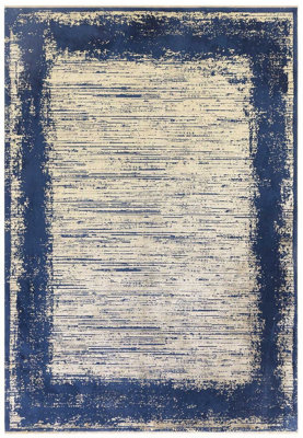 Twilight Gold Abstract Modern Bordered Rug For Living Room and Bedroom ...